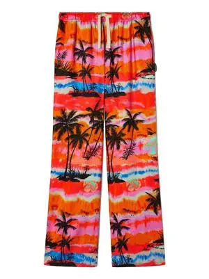 Palm Angels Psychedelic Palms Loose Pants - Fuchsia