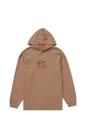 Supreme Dragon Hooded Long Sleeve Top - Light Brown