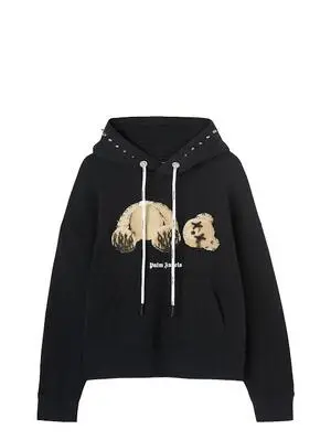 Palm Angels Pa Punk Bear Hooded Sweatshirt - Black/brown