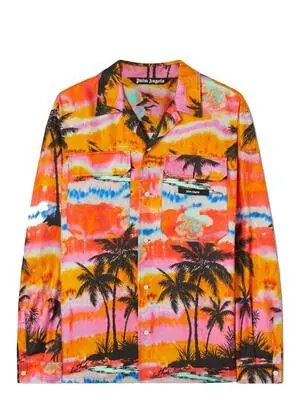 Palm Angels Psychedelic Palms Shirt - Fuchsia