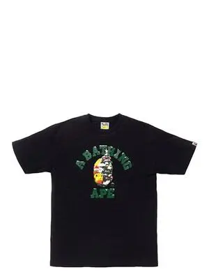 A BATHING APE Christmas College Tee Shirt - Black
