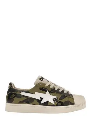 A BATHING APE Skull Sta 1st Camo Sneakers - Green