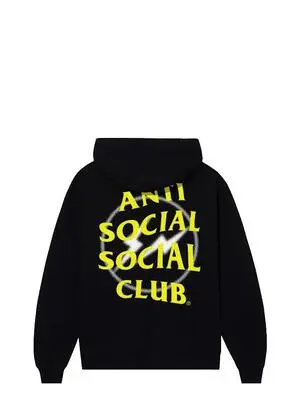 ANTI SOCIAL SOCIAL CLUB Fragment Half Tone Hoodiein - Black/yellow