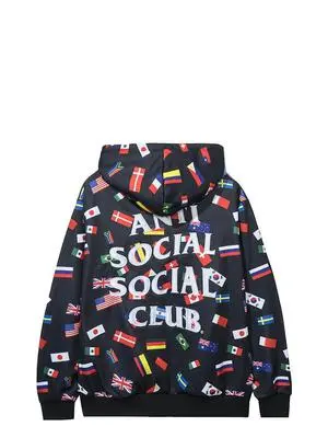 ANTI SOCIAL SOCIAL CLUB All Over Flag Hoodie - Black