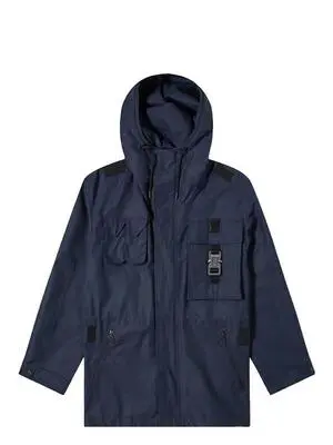 Dior Buckle Detailed Parka Jacket - Navy Blue