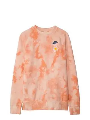 Nike Sportswear French Terry Tie-dye Crewneck Sweatshirt - Crimson Bliss/university Blue