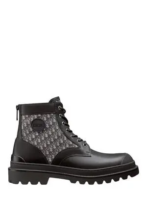 Dior Explorer Ankle Boot Oblique Jacquard - Black/beige