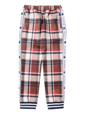 A BATHING APE Check Jersey Pants - Red