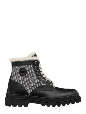 Dior Explorer Ankle Boot Oblique Jacquard - Black/beige
