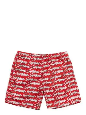Supreme Signature Script Logo Water Short - Red