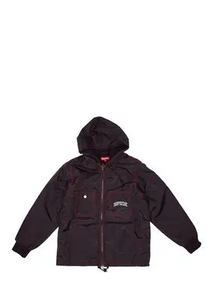Supreme Sherpa Lined Nylon Zip Up Jacket - Black