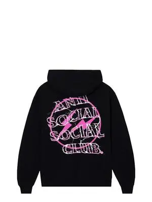 ANTI SOCIAL SOCIAL CLUB Fragment Bolt Hoodie - Black/pink