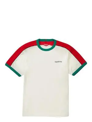 Supreme Shoulder Stripe Terry Short Sleeve Top - White