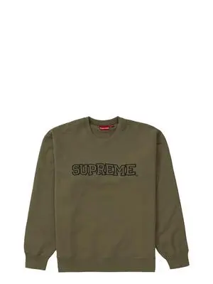 Supreme Shattered Logo Crewneck Sweatshirt - Light Olive