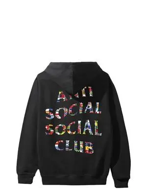 ANTI SOCIAL SOCIAL CLUB Flag Graphic Hoodie - Black