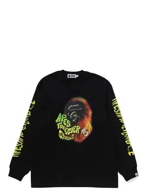 A BATHING APE Sport Graphic Long Sleeve Tee Shirt - Black