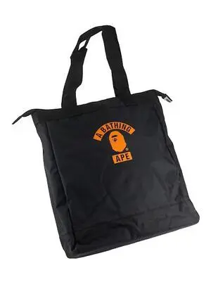 A BATHING APE Block Print Logo Tote Bag - Black/orange