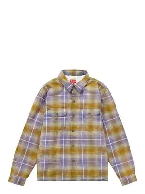 Supreme Shearling Lined Flannel Shirt - Olive