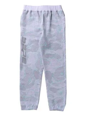 A BATHING APE Text Code Camo Sweatpants - Gray