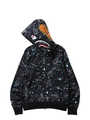 A BATHING APE Space Camo Shark Wgm Full-zip Hoodie - Black