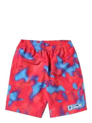 A BATHING APE Camo Beach Shorts - Red