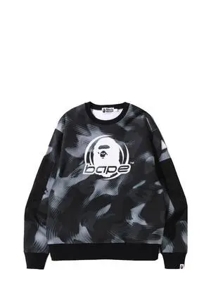 A BATHING APE BAPE Stroke Camo Relaxed Fit Crewneck Sweatshirt