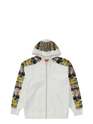 Supreme Skulls Zip Up Hooded Sweatshirt - White