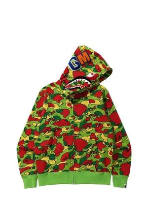 A BATHING APE Sta Camo Shark Full Zip Hoodie - Green