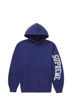 Supreme Sleeve Arc Hooded Sweatshirt - Washed Navy Blue