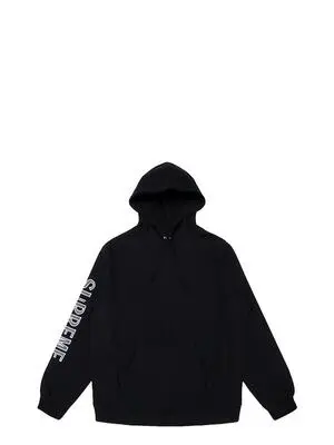 Supreme Sleeve Embroidery Hooded Sweatshirt - Black