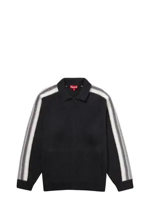 Supreme Sleeve Stripe Zip-up Sweater - Black