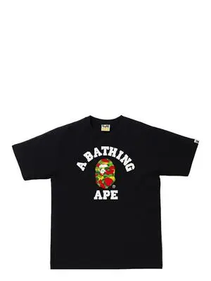 A BATHING APE Sta Camo College Tee Shirtin - Black