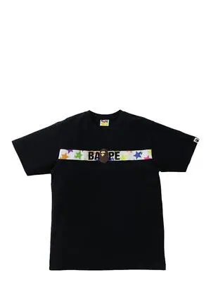 A BATHING APE Sta Pattern Tape Ape Head Tee Shirt - Black