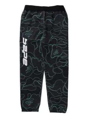 A BATHING APE Text Code Camo Sweatpants - Black