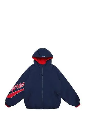 Supreme Sleeve Script Sideline Jacket - Navy Blue