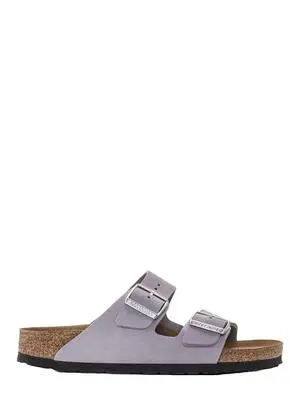 BIRKENSTOCK Arizona Softbed Nubuck Leather Sandals - Purple Fog