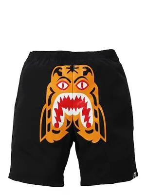 A BATHING APE Tiger Beach Shorts - Black