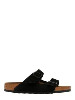 BIRKENSTOCK Arizona Soft Footbed Suede Sandals - Black