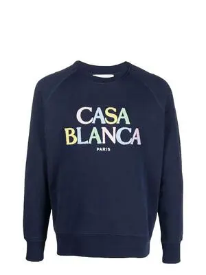 Casablanca Debossed Logo Sweatshirt - Navy Blue