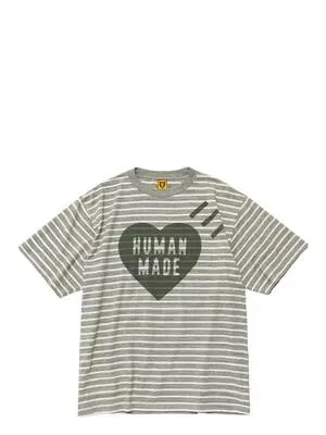 HUMAN MADE Striped Heart T-shirt - Grey