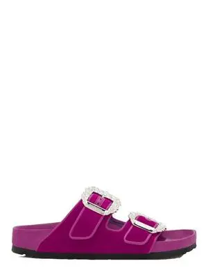 BIRKENSTOCK Arizona Manolo Blahnik Velvetin Sandals - Fuchsia/black