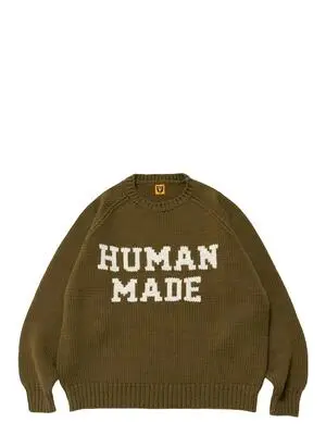 HUMAN MADE Rabbit Raglan Knit Sweater - Green