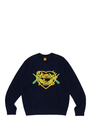 HUMAN MADE Kaws Knit Sweater - Navy Blue