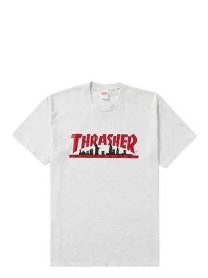 Supreme Thrasher Skyline Tee Shirt Ash Grey