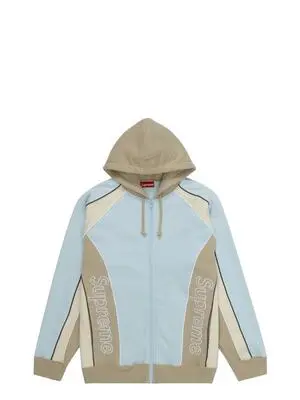 Supreme Track Paneled Zip Up Hooded Sweatshirt - Pale Blue