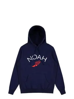 NOAH Winged Foot Embroidered Hoodie - Evening Blue