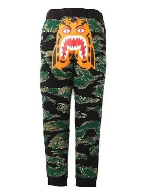 A BATHING APE Tiger Camo Tiger Slim Sweat Pants - Green