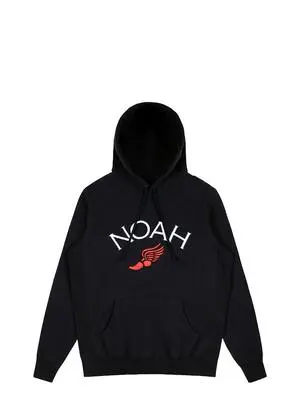 NOAH Winged Foot Embroidered Hoodie - Black