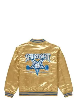 Supreme X Thrasher Satin Varsity Jacket - Gold