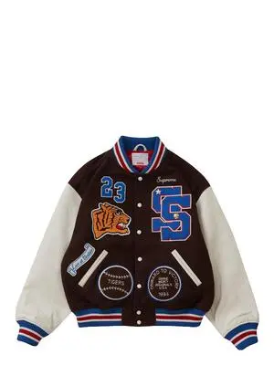 Supreme Tiger Varsity Jacket - Brown